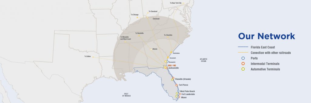 Network Map - Florida East Coast Railway